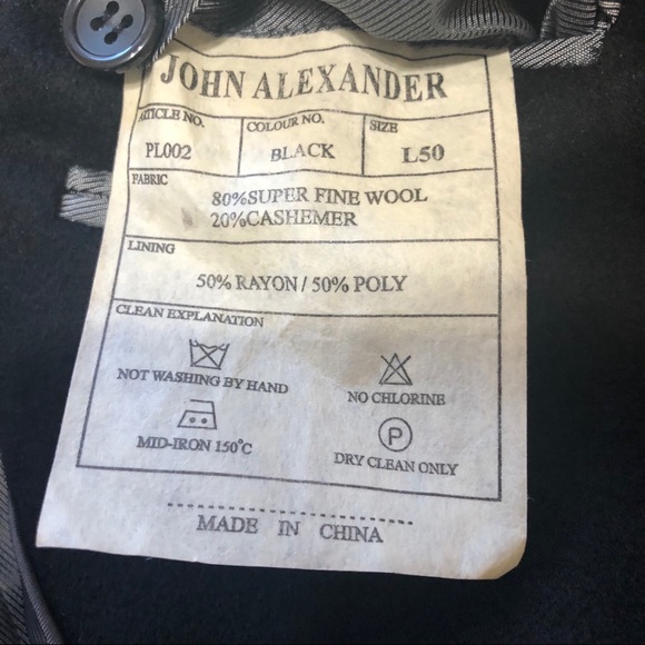 John Alexander | Jackets & Coats | New John Alexander Wool And Cashmere ...